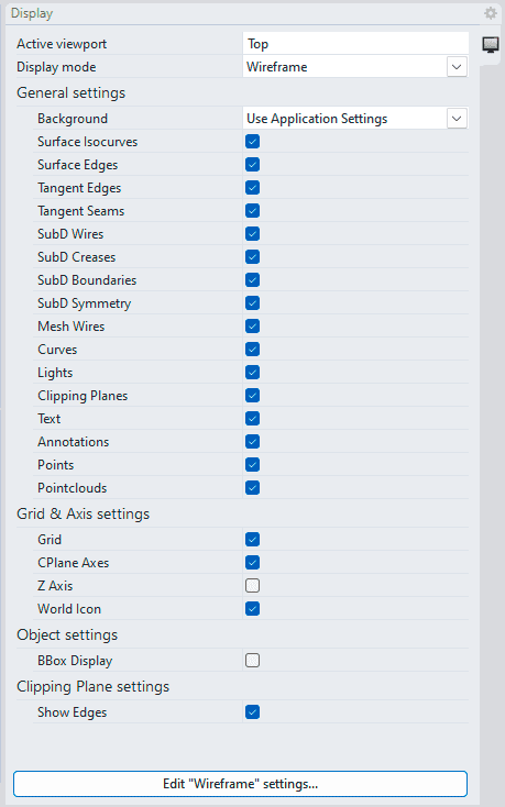 Display panel | RhinoLands Help
